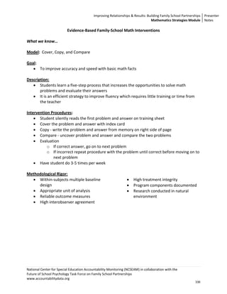 Unit 6: Math Strategies - Parental Involvement Notes | PDF
