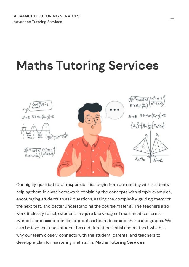 Maths tutoring services | PDF