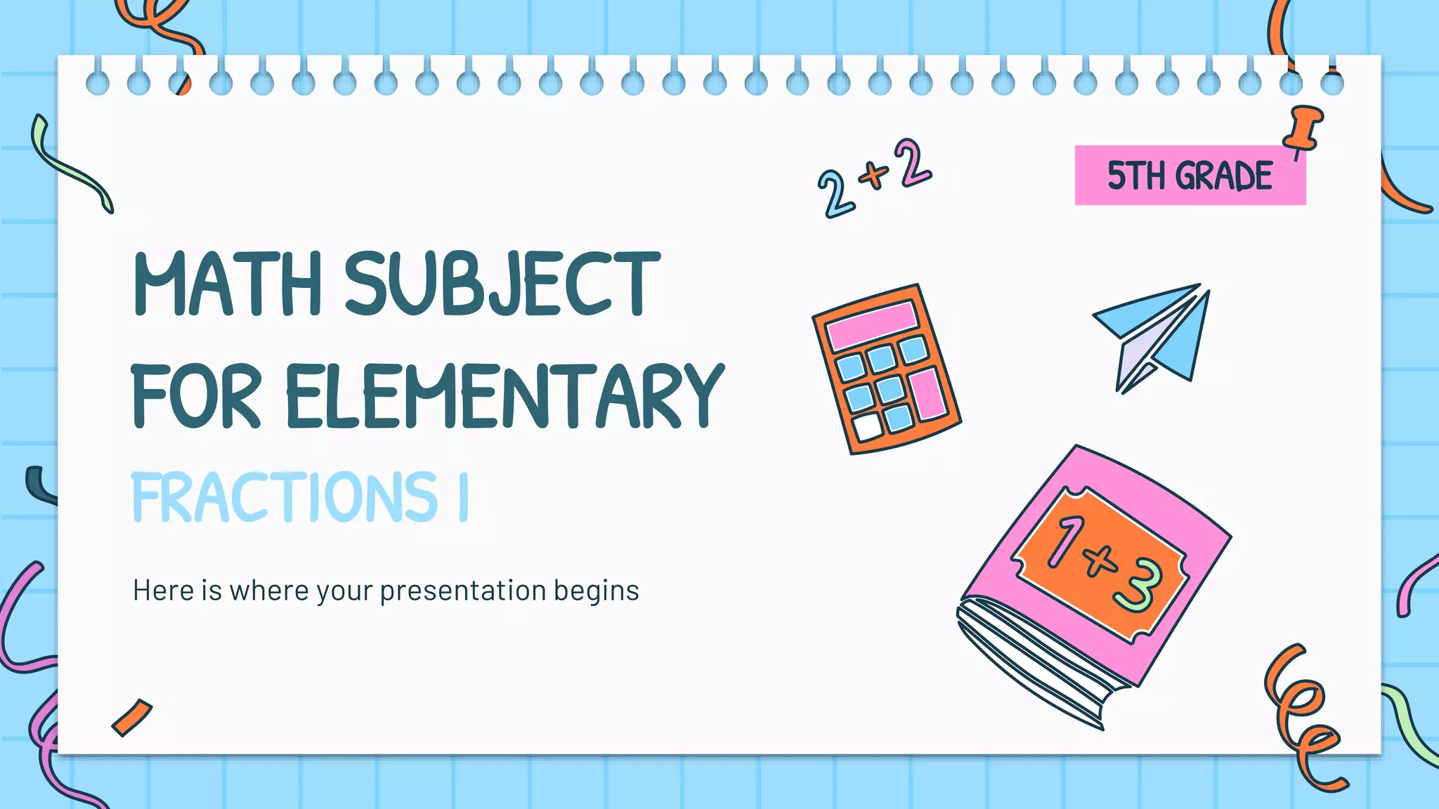 Math Subject for Elementary - 5th Grade_ Fractions I Blue variant by ...