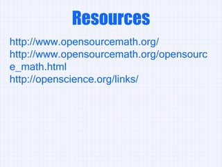Math subject specific tools presentation | ODP | Science