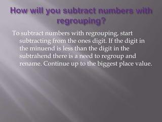 Math subtracting with regrouping | PPTX