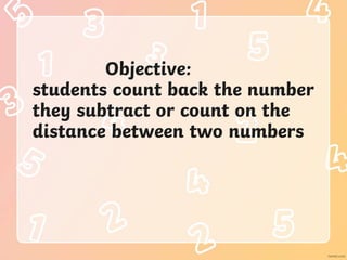 Math: count to subtract sunday - Monday week 1 | PPT