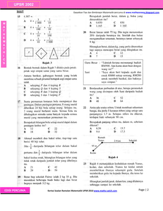 Maths upsr sebenar 2002 | PDF