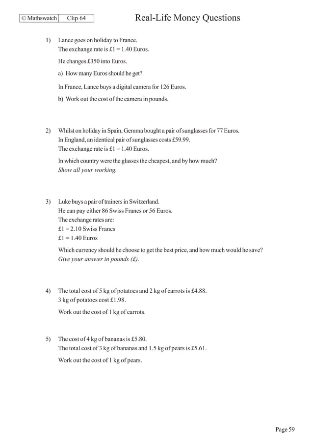Maths Higher worksheets | PDF