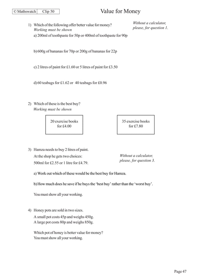 Maths Higher worksheets | PDF