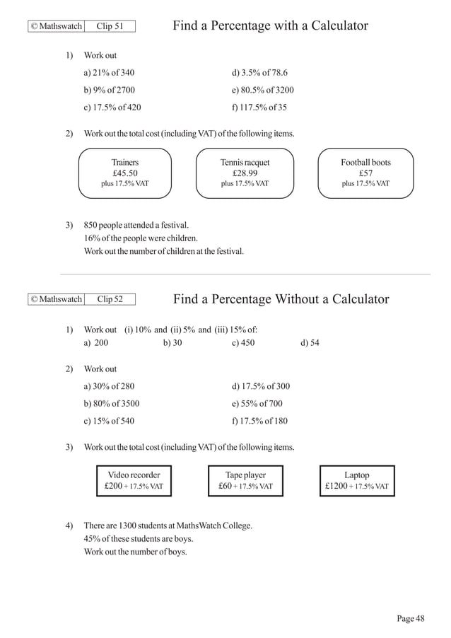 Maths Higher worksheets | PDF