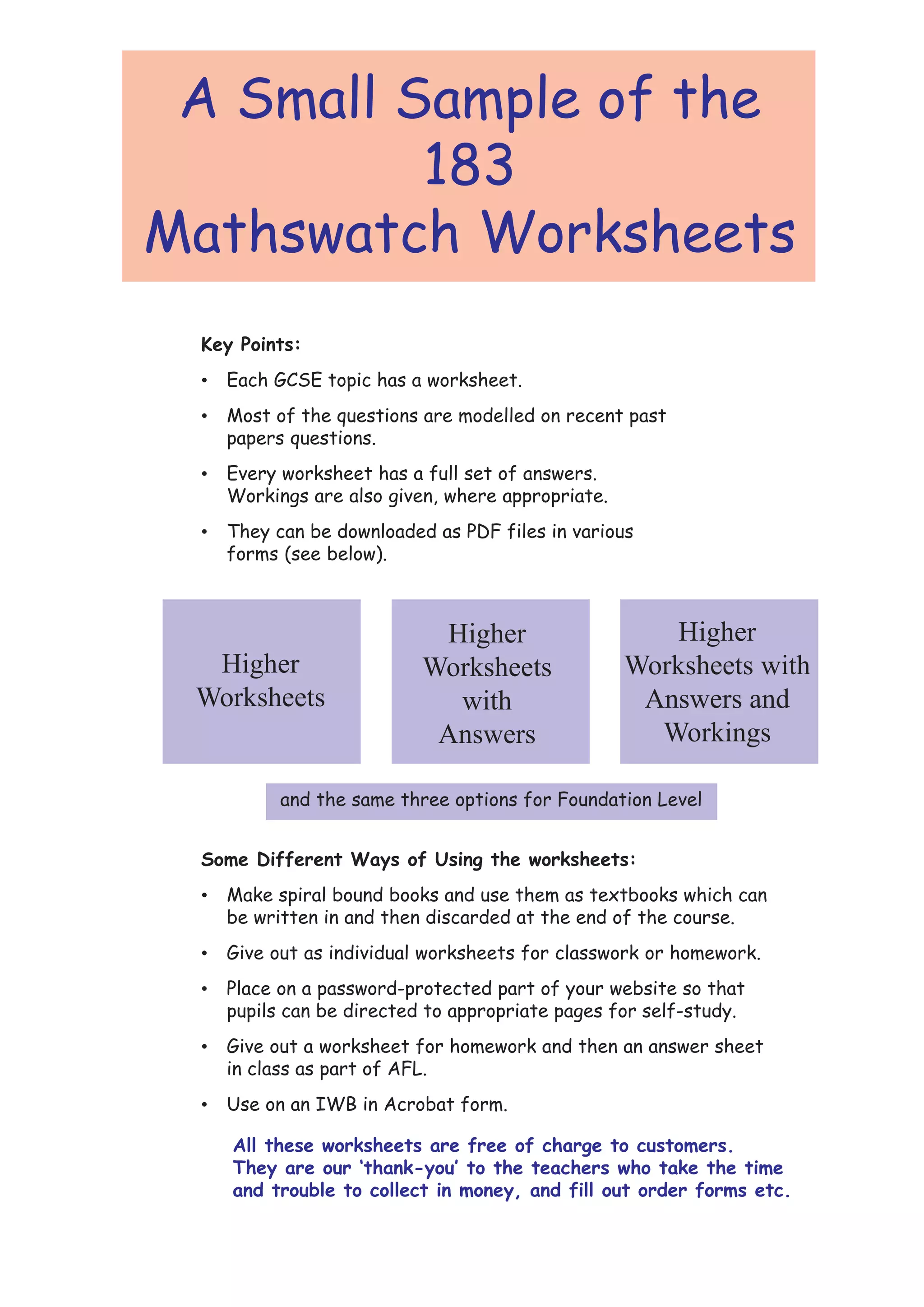 Maths watch worksheets sample | PDF