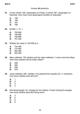 Maths year 5 | DOCX