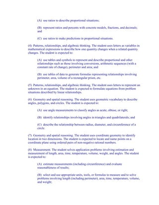 Middle School Math TEKS | PDF
