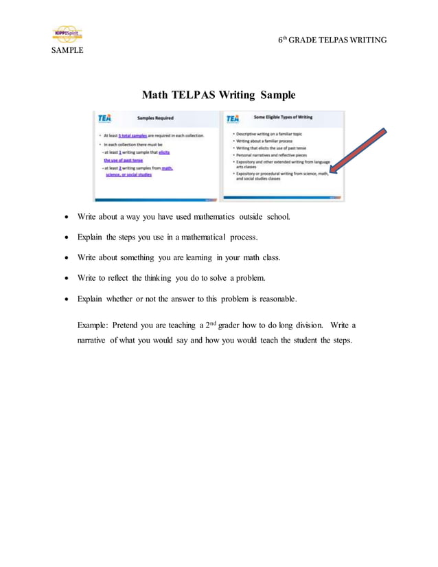 Math telpas writing sample questions | PDF