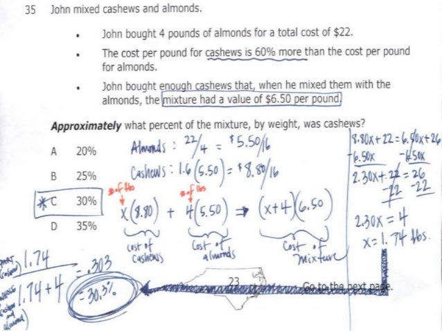 Math Test Comparison