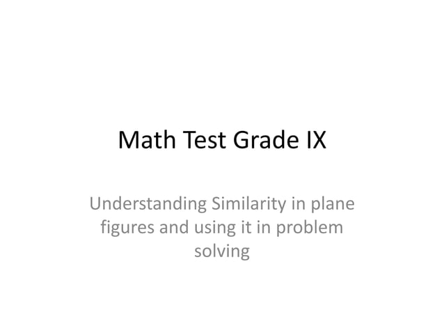 Math test grade ix | PPT