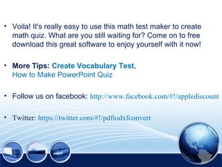 Math test maker | PPT