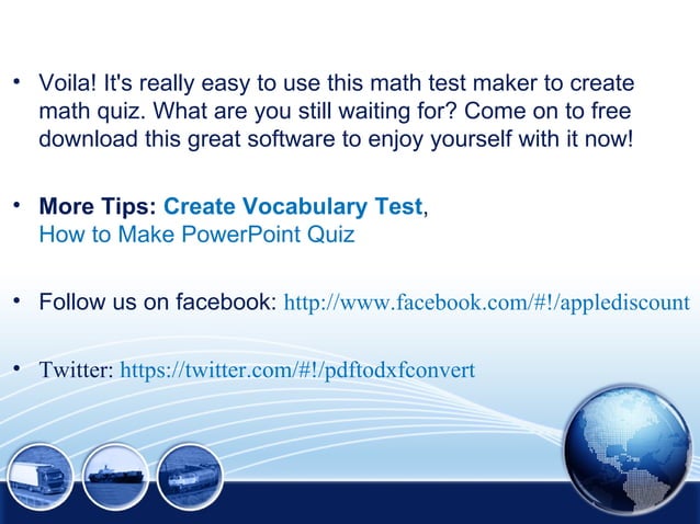 Math test maker | PPT | Free Download