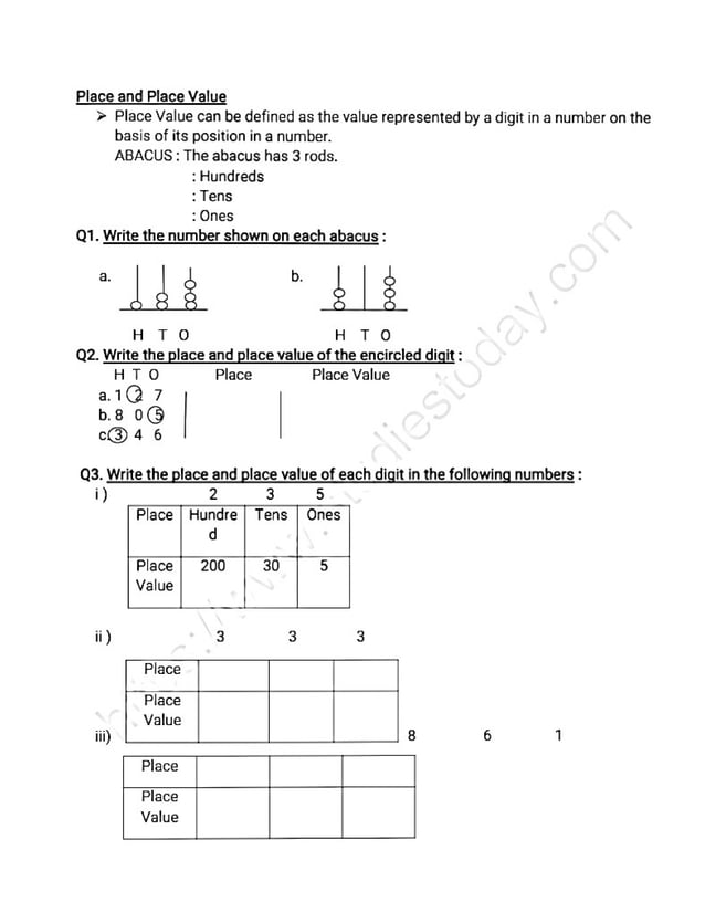 Half yearly math practice test paper for grade 2 | PDF