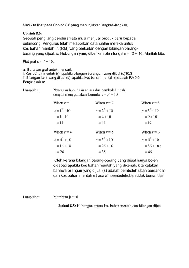 Math ting 3 bab 8 fungsi 1 | PDF