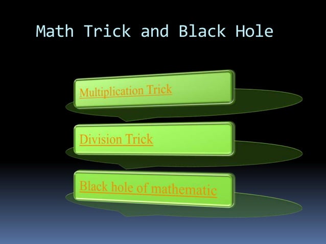 Math trick n black hole | PPTX