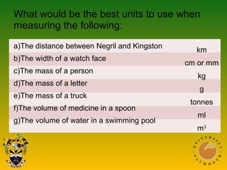 Math unit11 units of measurement | PPT