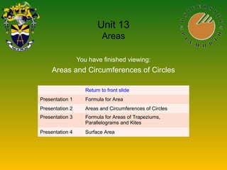 Math unit13 areas | PPT