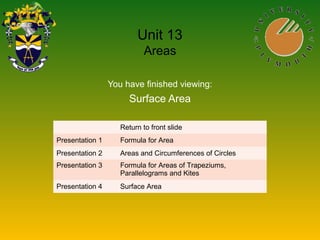 Math unit13 areas | PPT
