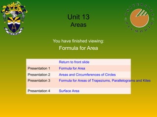 Math unit13 areas | PPT