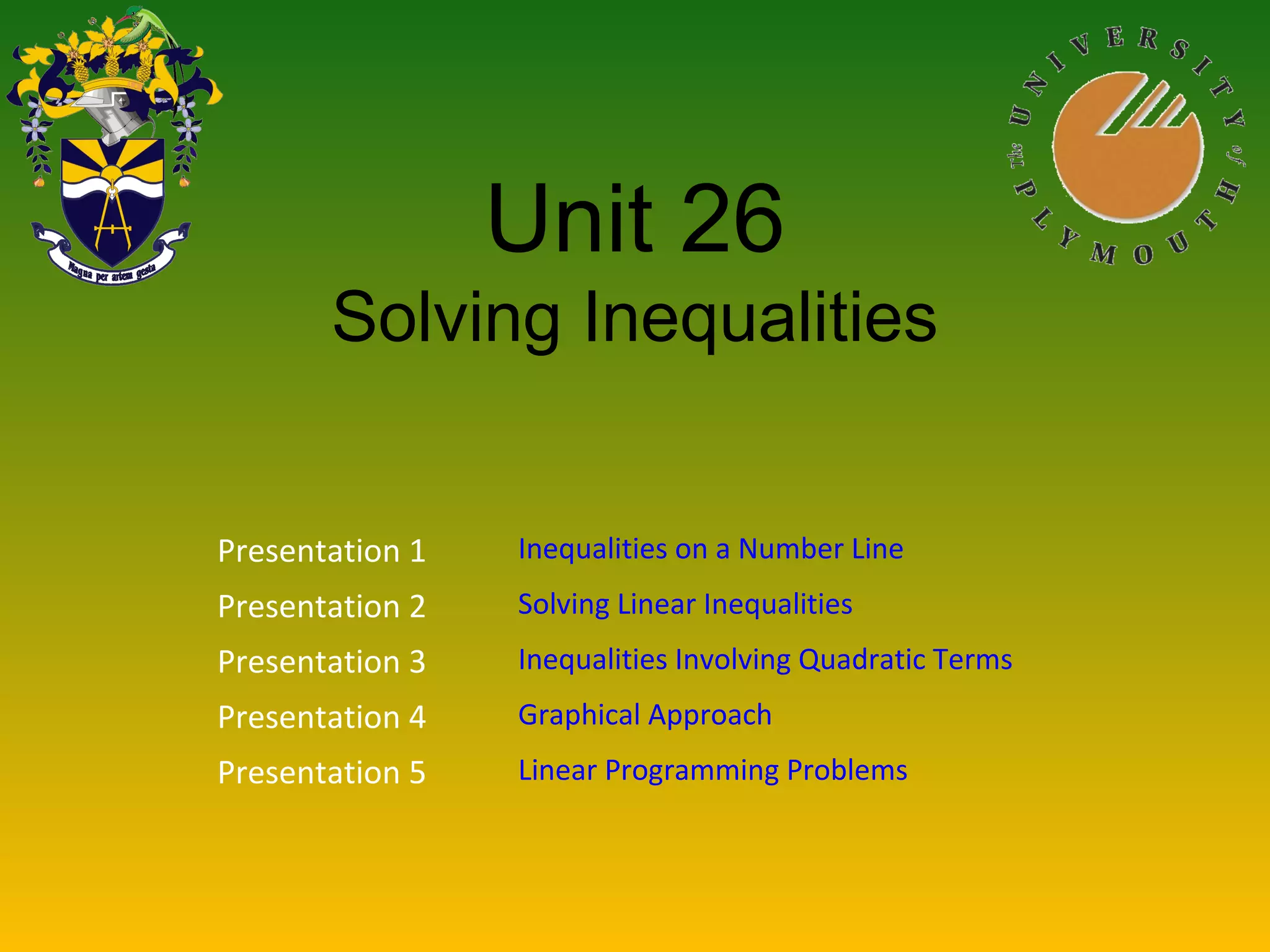 Math unit26 solving inequalities | PPT