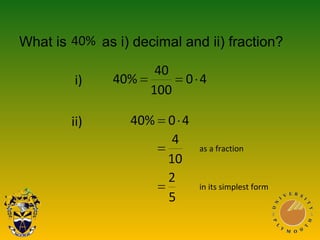 Math unit2 percentages | PPT