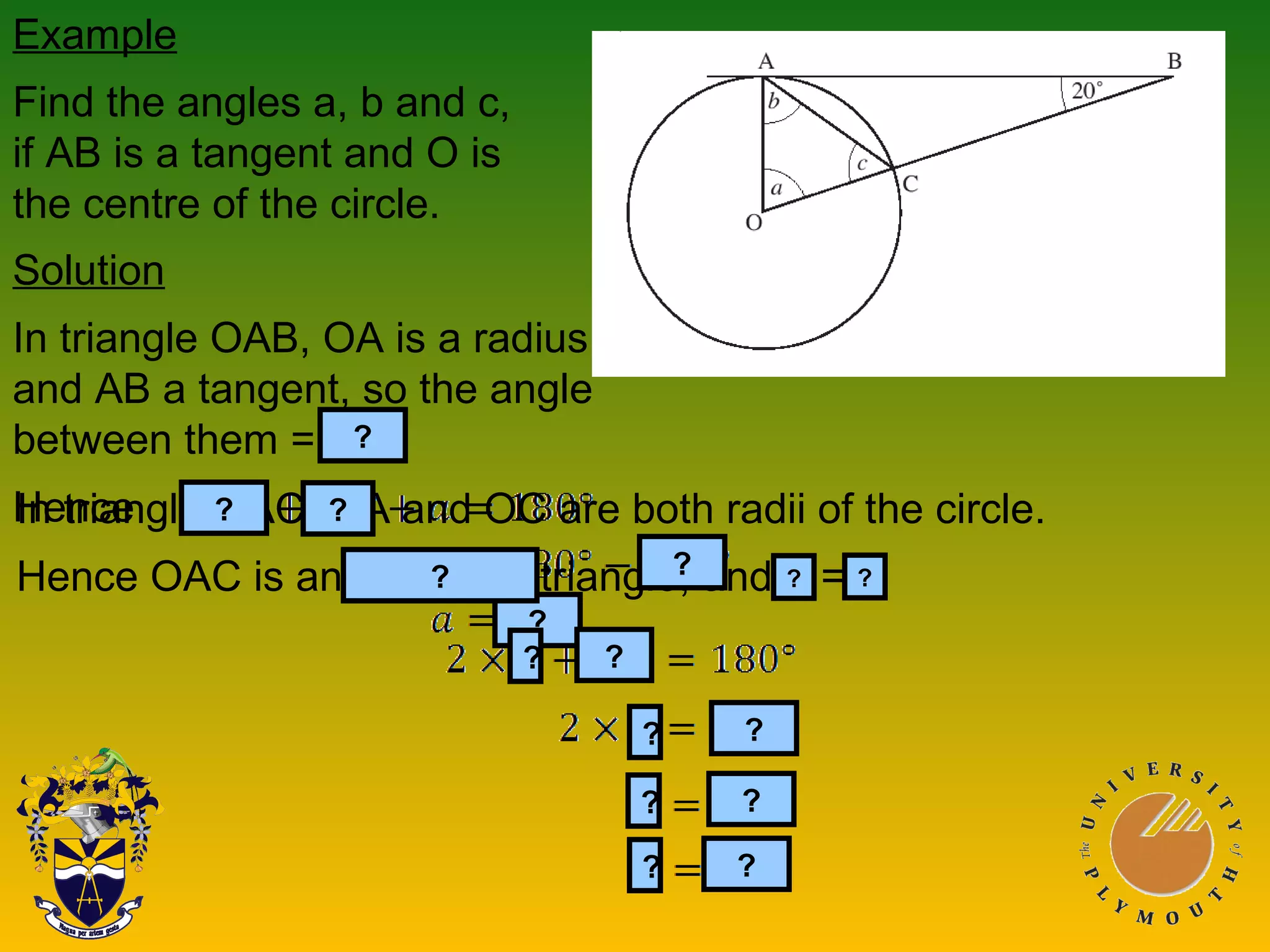 Math unit32 angles, circles and tangents | PPT