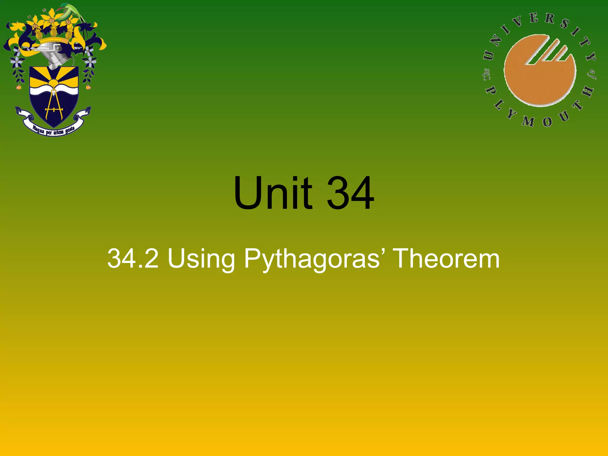 Math unit34 pythagoras' theorem and trigonometric ratios | PPT