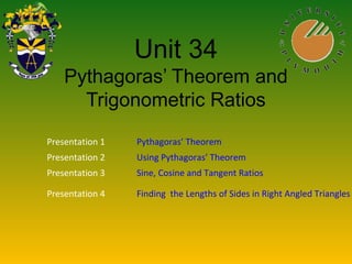 Math unit34 pythagoras' theorem and trigonometric ratios | PPT
