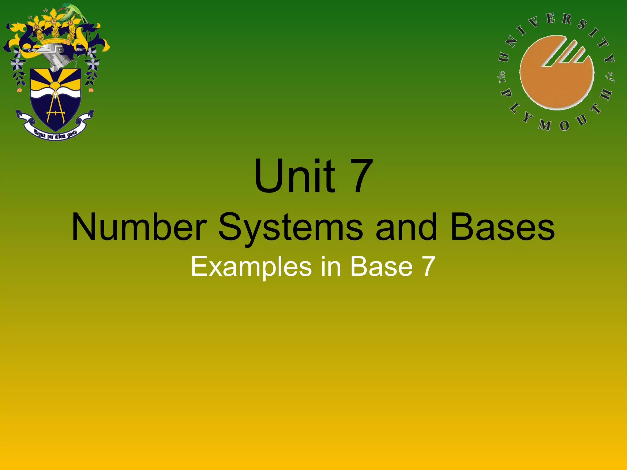 Math unit7 number system and bases | PPT