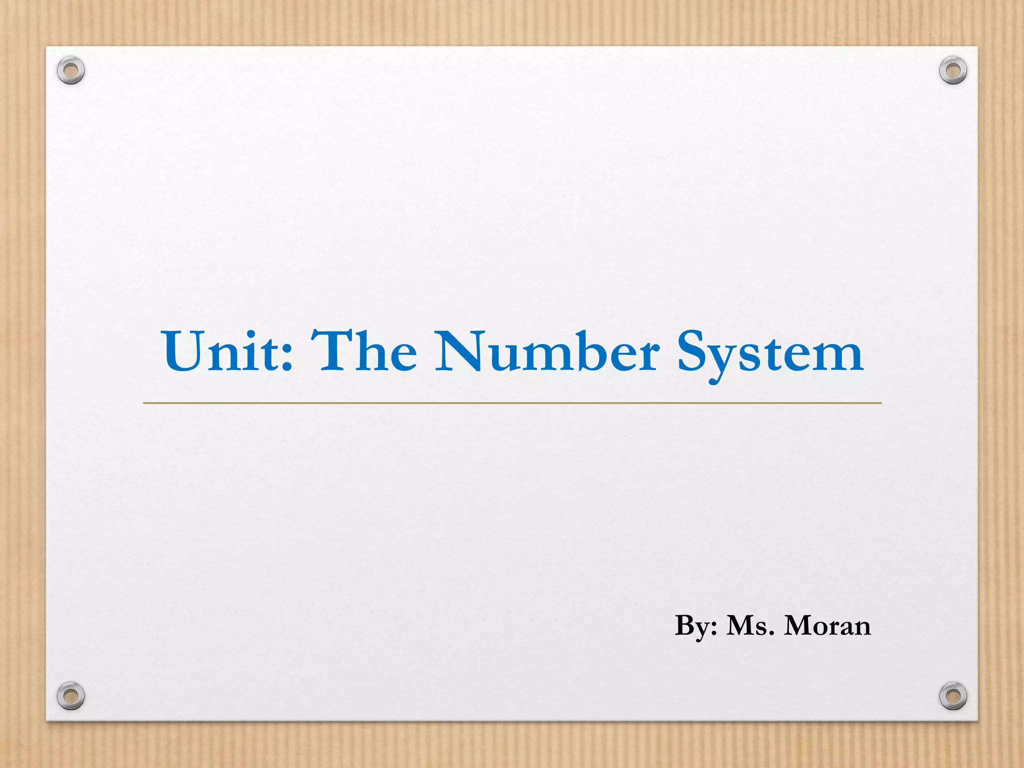 Math unit the number system | PPT