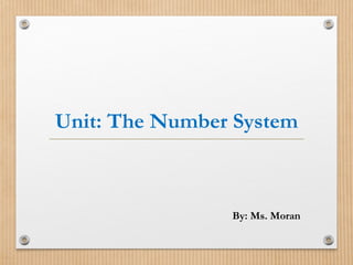 Math unit the number system | PPT
