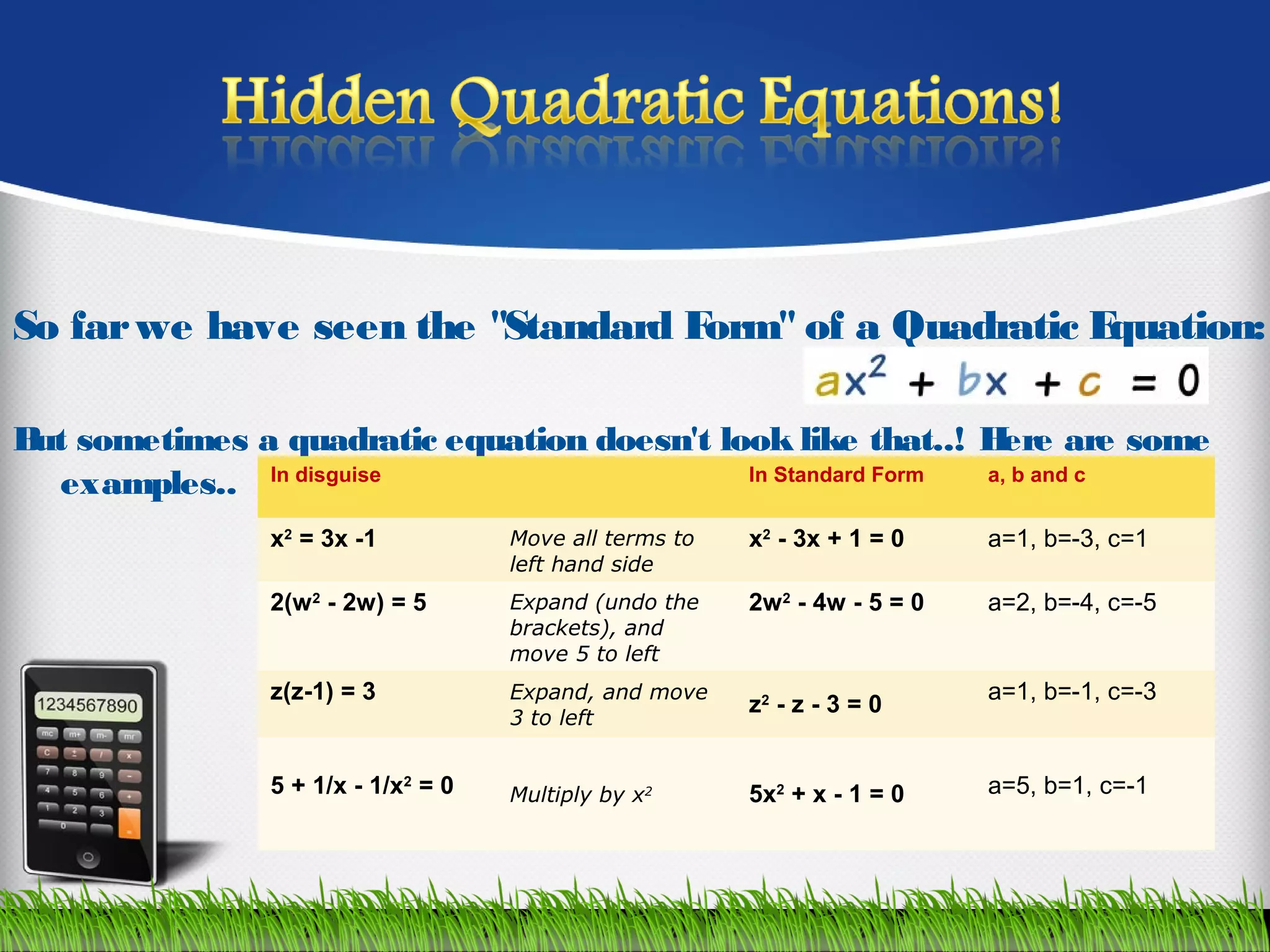 Quadratic Equation | PPT | Physics | Science
