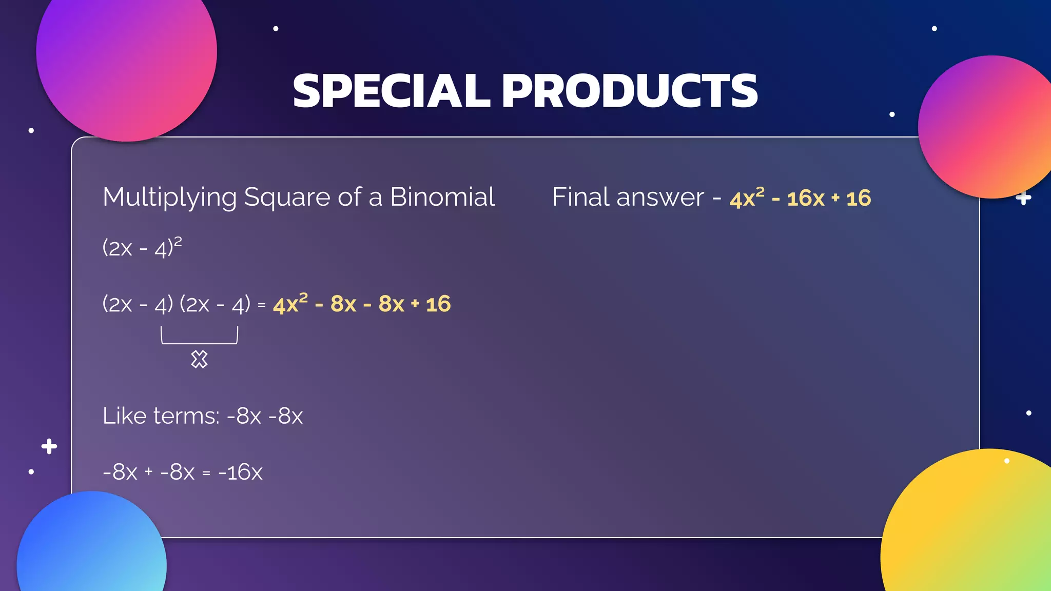 Special products | Math PPT | PPTX