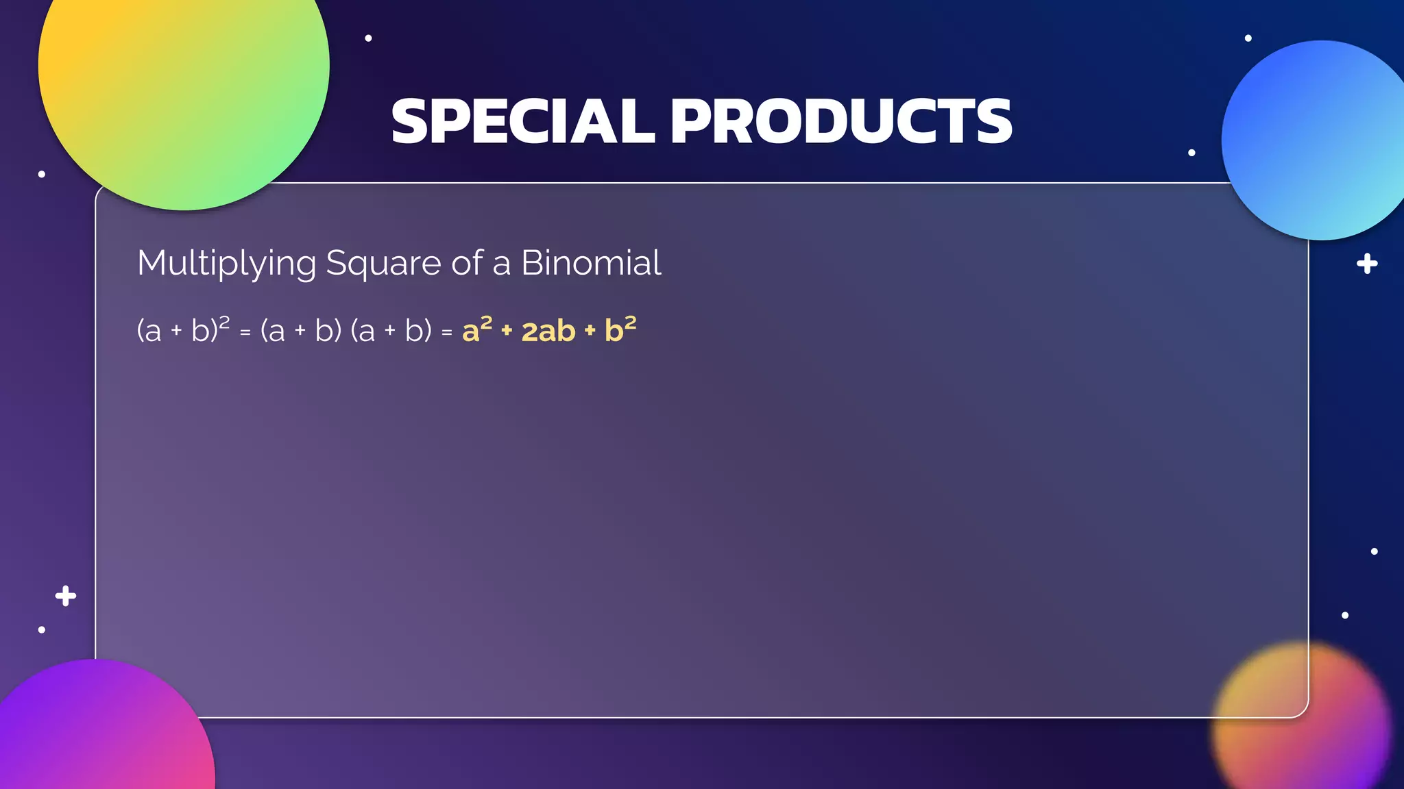 Special products | Math PPT | PPTX