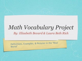 Math Vocabulary Project | KEY