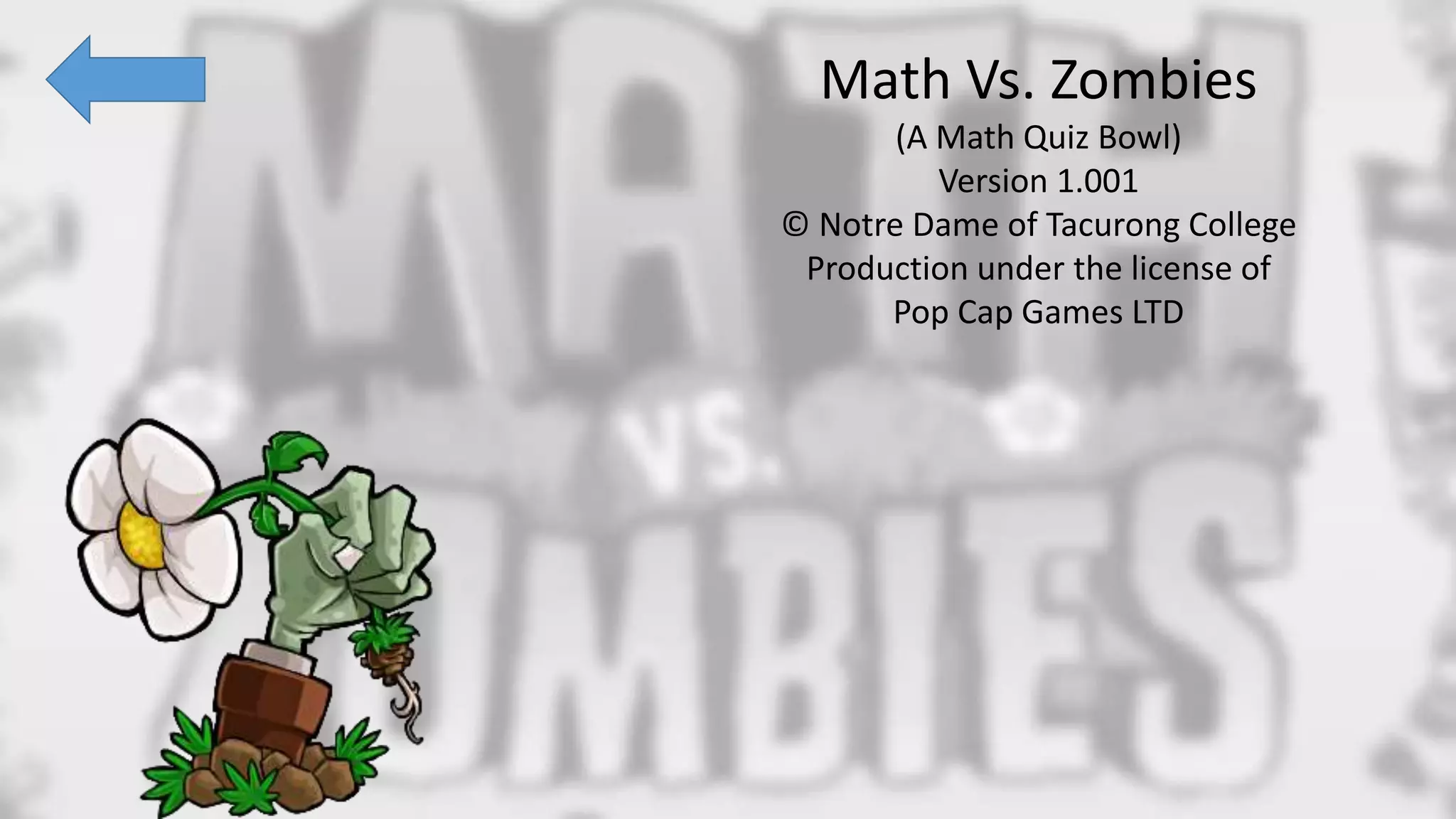 Math vs. zombies (A Quiz Bowl on Polynomials) | PPTX