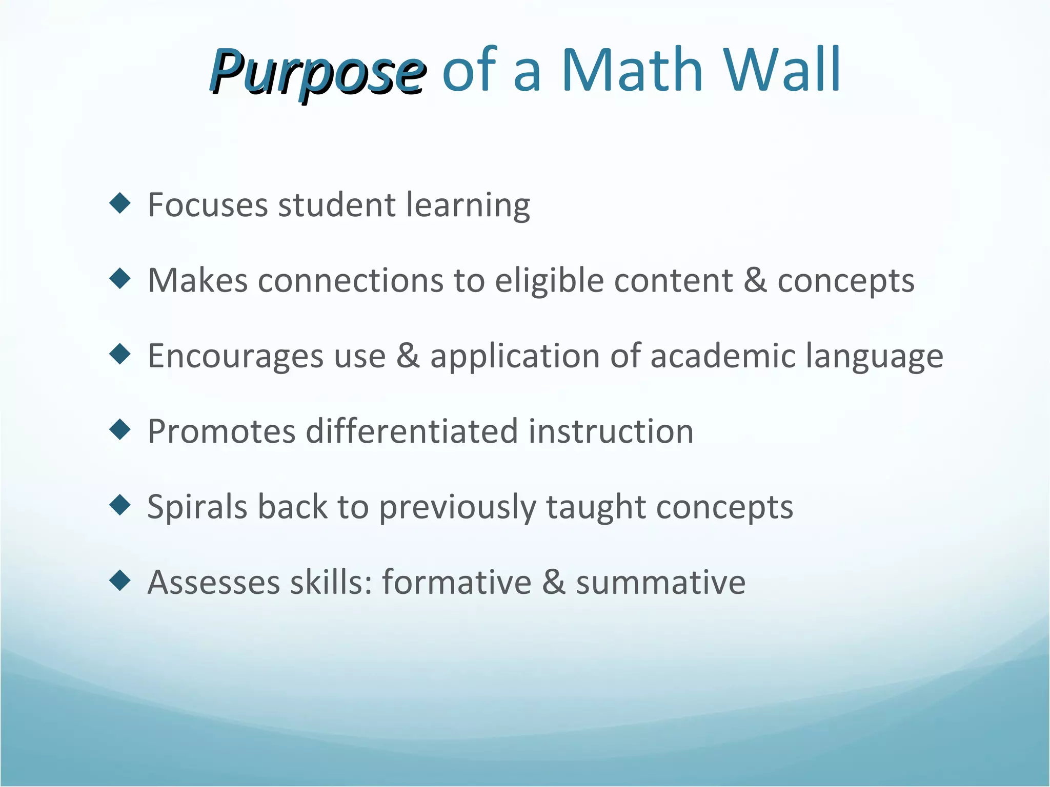 Math Wall Presentation | PPT