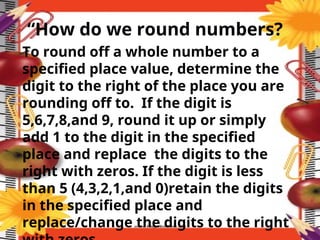 Mathematics 3, Rounding Off Numbers Pptx | PPT