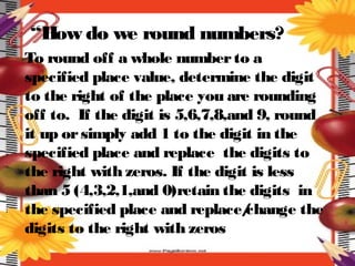 ROUNDING OFF NUMBERS | PPT