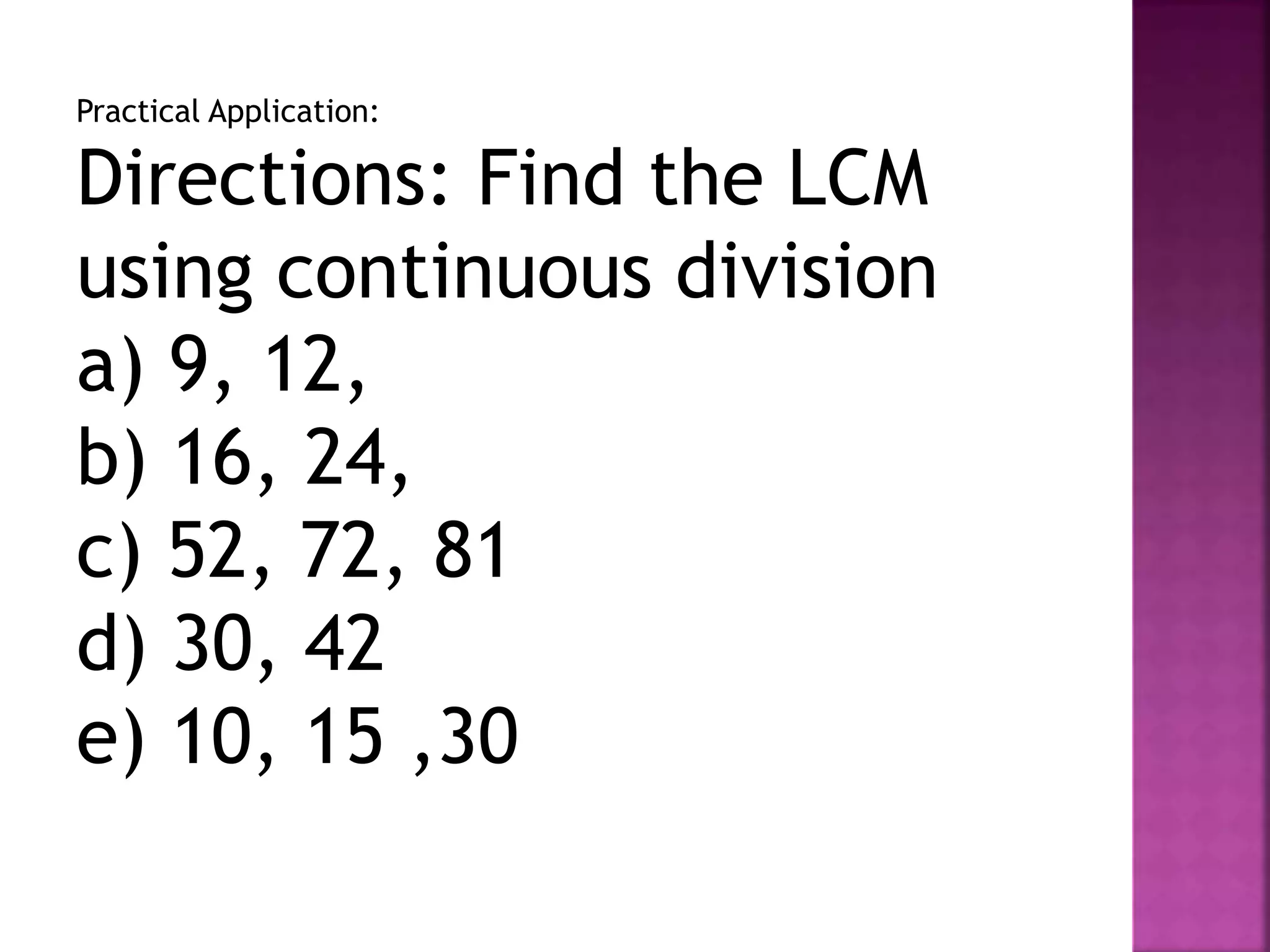 Math Week 5 Finding the Least Common Multiple in LCM 2-4 numbers using ...