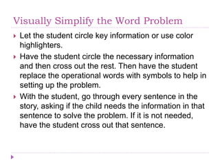 Helping the Student Struggling with Math Word Problems | PPTX