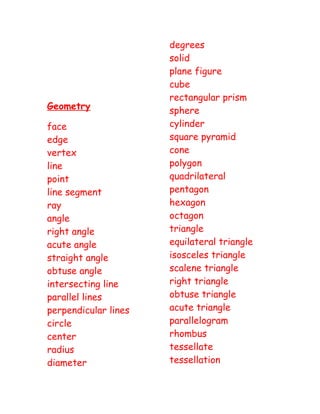 Math Word Wall Words 3rd Grade | PDF