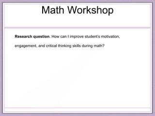 Math workshop presentation | PPTX