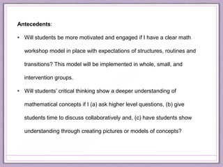 Math workshop presentation | PPTX | Educational Assessment | Education