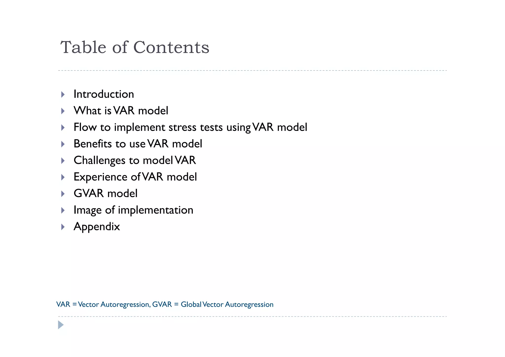 Introduction of VAR/GVAR Model as a Methodology to Develop Stress Test ...