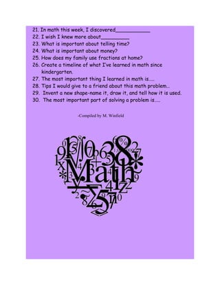 Math writing prompts | DOC