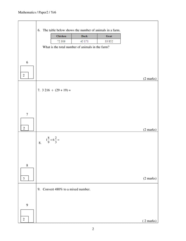 Math yr6 | PDF