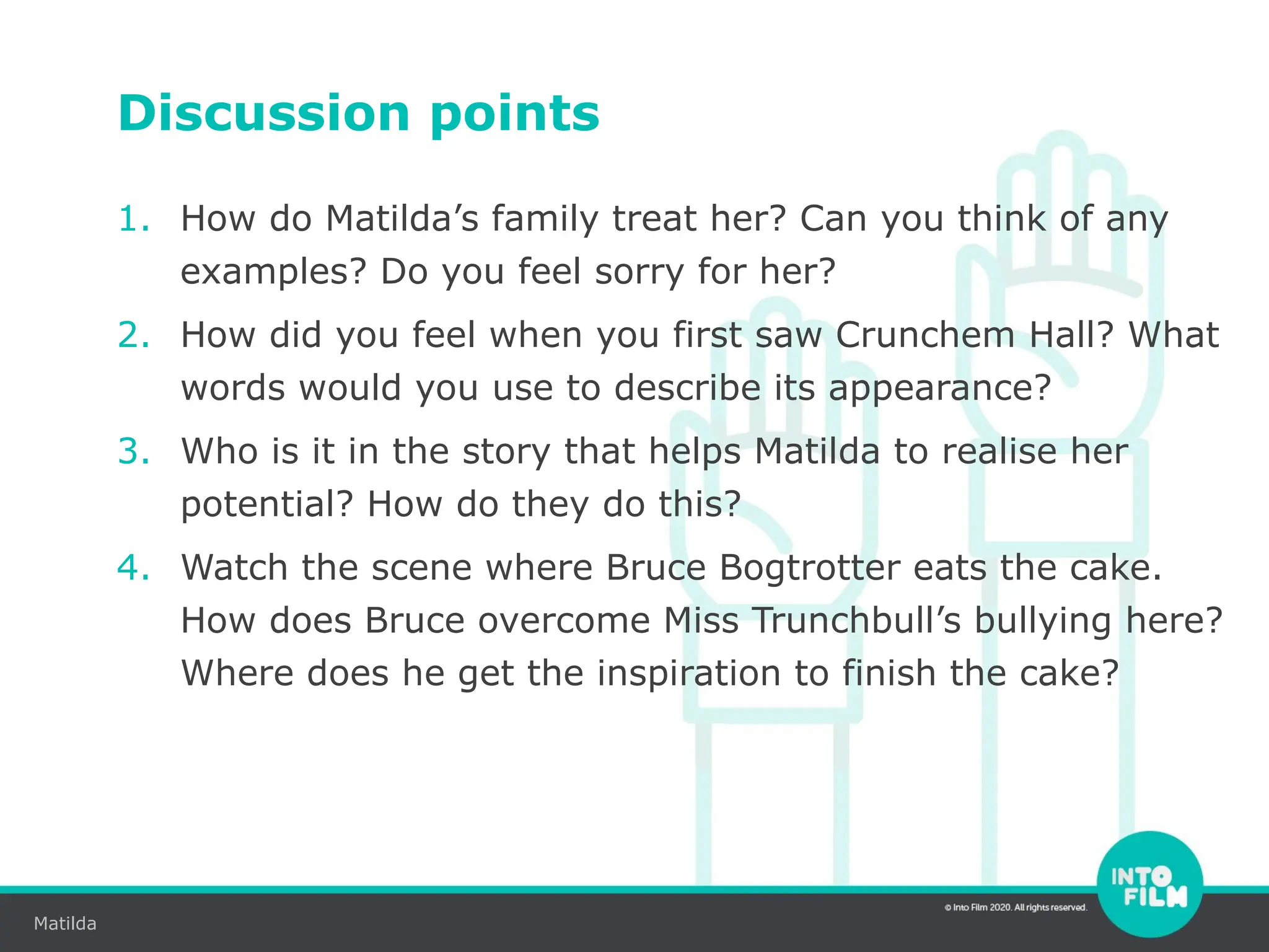 Matilda - Film guide. Activities and discussion for the classroom | PPTX